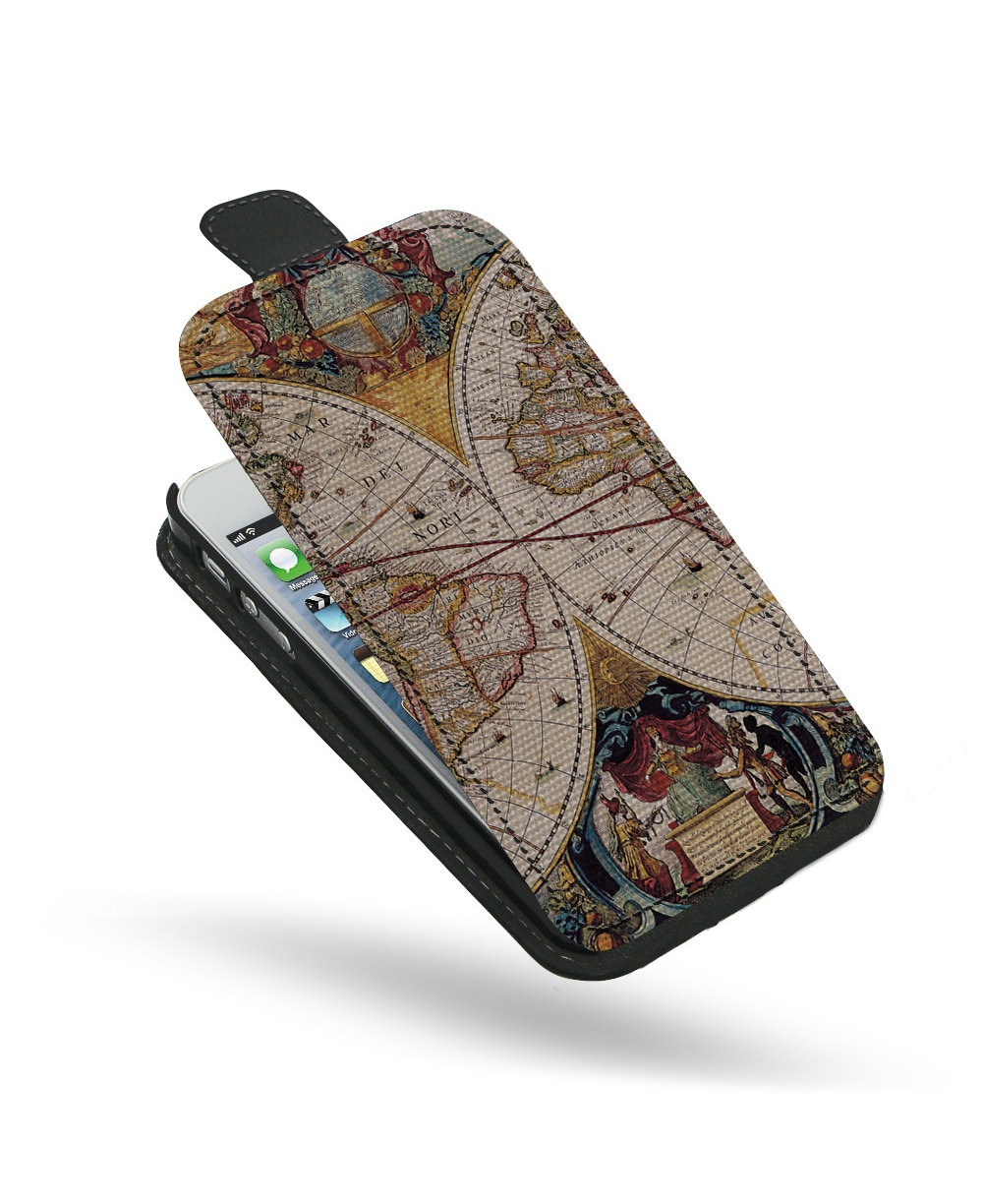 Dapip-067 - The World Map - Vintage Map Case - Leather Case - Iphone 4 ...